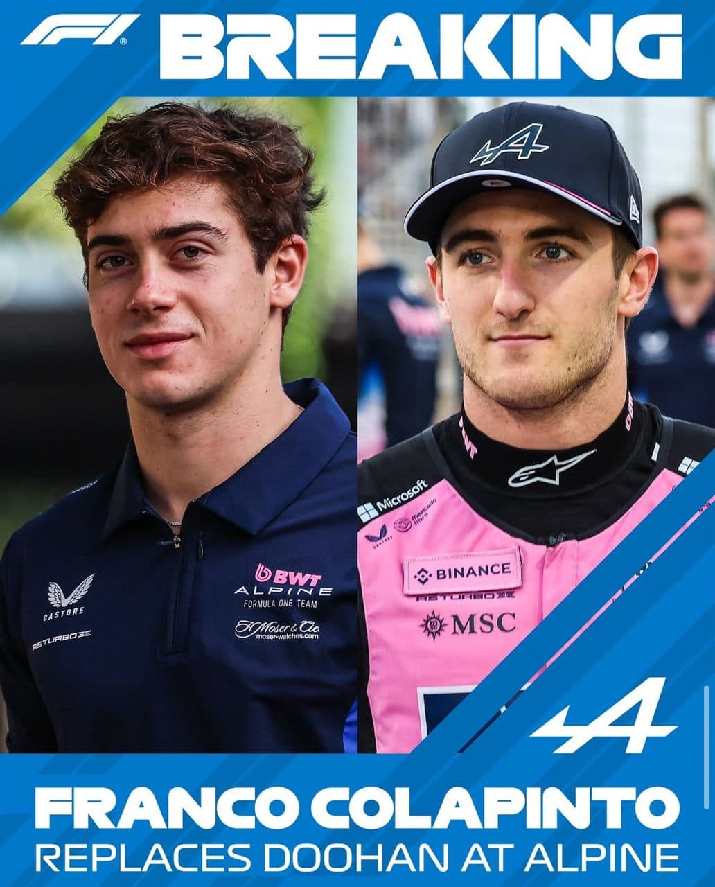 Franco Colapinto Replaces Jack Doohan at Alpine for Next Five Races ...